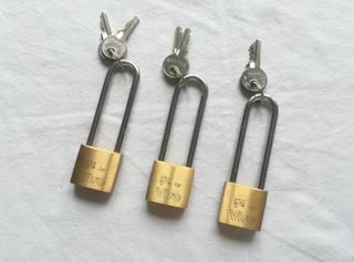 SET 3 lucchetti ottone FAI VIRO mm. 30 arco lungo