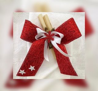 SET 6pz. - Fiocco grande con asterisco e legnetti
