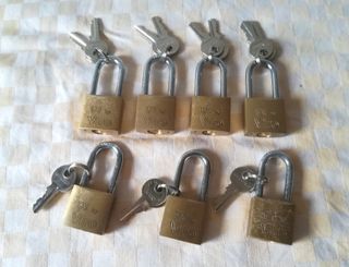 SET 7 lucchetti ottone FAI VIRO mm. 30 arco medio