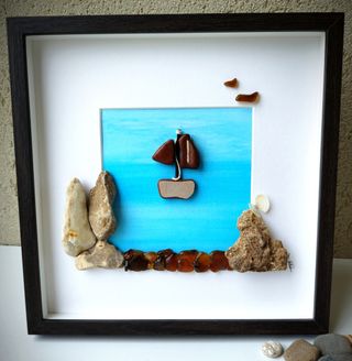 quadro decorato con pietre