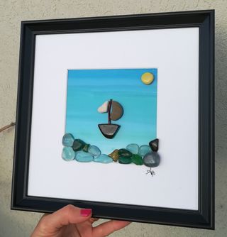 quadro decorato con pietre