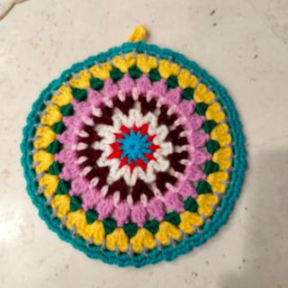 presina in lana all'uncinetto 