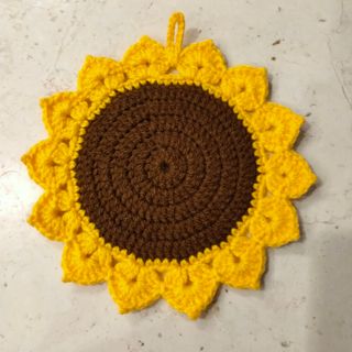 presina in lana all'uncinetto 