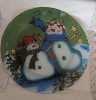 piatto natalizio vetro