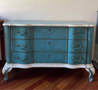Comò cassettone bombato shabby chic/vintage