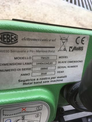 Segatrice a nastro per ferro usata