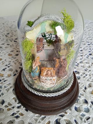 presepe in sughero e terracotta 