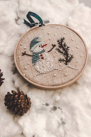 mini telaio ricamo pupazzo di neve 
