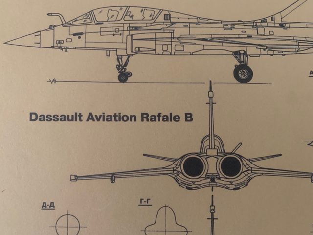 Lamina con dibujo en planos de DASSAULT RAFALE B de segunda mano por 5 ...