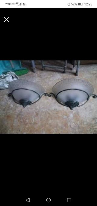 applique ferro battuto e vetro murano