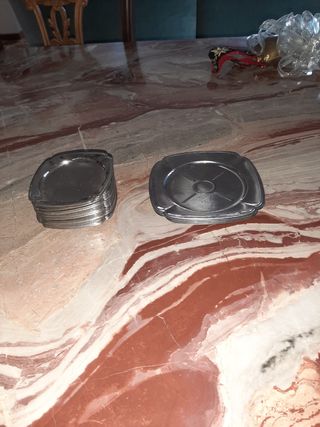 set 24 sottobicchieri e 4 sotto bottiglia acciaio