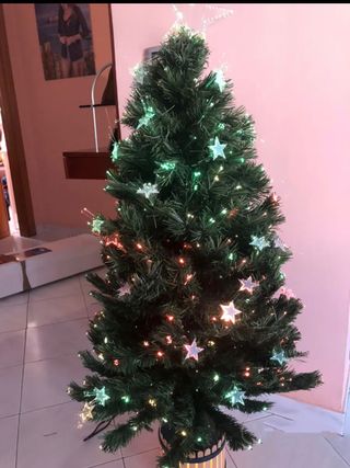 Albero di Natale con stelline a fibre ottiche