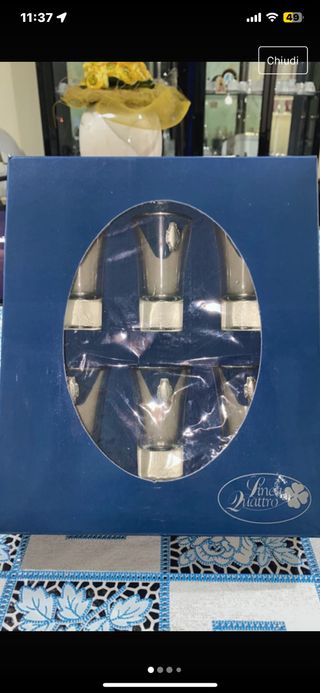 Bicchieri liquori in argento 