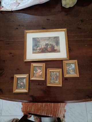 set 4 quadri piccoli e uno più grande 