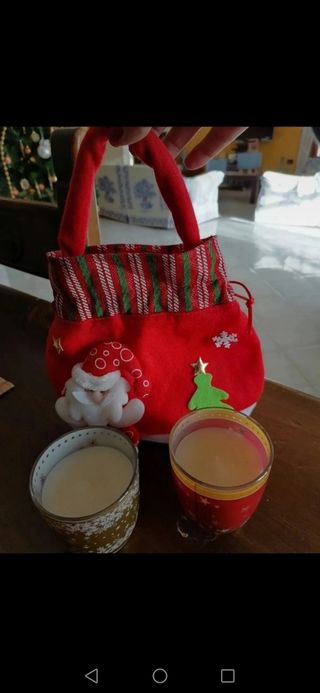 set natalizio 2 candele profumate in sacchetto