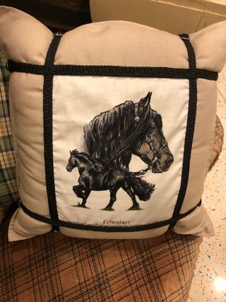 cuscino cucito a mano con immagine staccabile