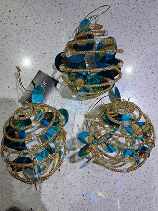 set da tre decorazioni natale