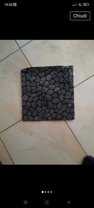 cuscino divano 40×40  grigio e nero