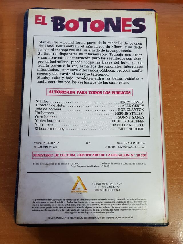 EL BOTONES (VHS) de segunda mano por 1,5 EUR en Málaga en WALLAPOP