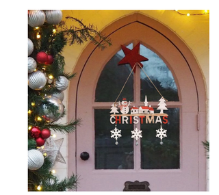DECORAZIONE NATALIZIA  IN LEGNO PER PORTA ALBERO