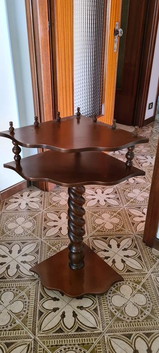 Angoliera porta telefono legno vintage anni'60-'70