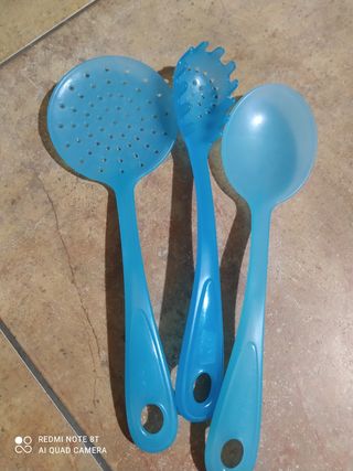 set 3 mestoli azzurro