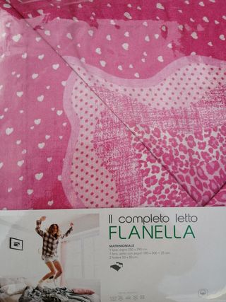 COMPLETO LETTO MATRIMONIALE FLANELLA 