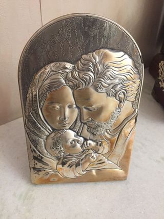 La sacra famiglia in argento 