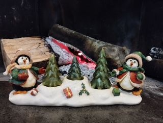 Portacandele pinguini Natale