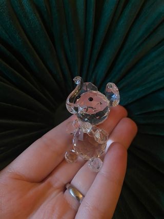 soprammobile a forma di elefantino in cristallo 