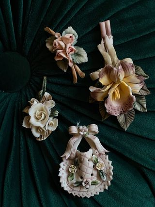 set fiori in ceramica vintage 