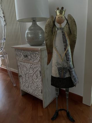 Grande angelo in latta a tema Natale 