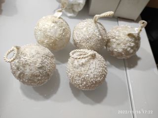 5 Palle di Natale bianche