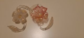 n.2 fiori in vetro di murano