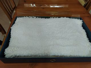 Completo bagno spugna ricamato 9pezzi, panna.