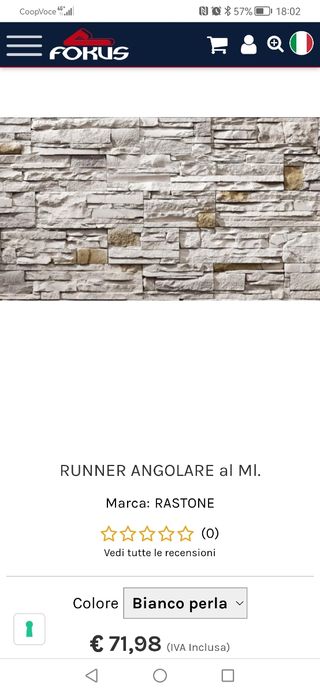 Pietra runner angolare marca Rastone