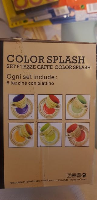 set 6 tazzine da caffè in ceramica mai usate,