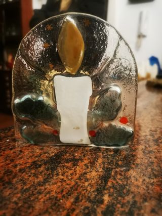Porta candela in vetro fatto a mano