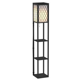 Lampada da Terra Moderna con Libreria 3 Livelli