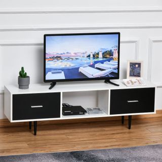 Mobile TV HOMCOM Bianco e Nero