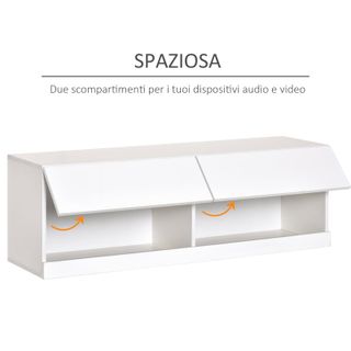 Mobile TV Sospeso in Legno con Luci LED