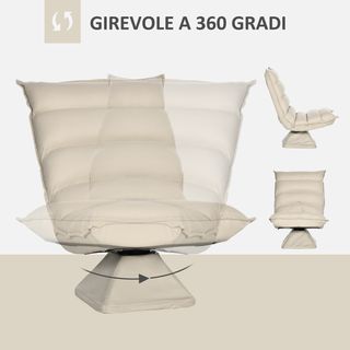 Poltrona in Tessuto Imbottita Girevole
