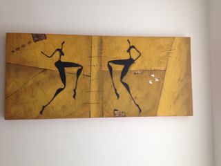 Quadro in legno dipinto con foglia oro