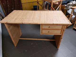 Scrivania mobile in giunco / vimini

