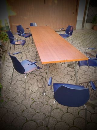 tavolo taverna ufficio 3 metri + 8 sedie Kartell 