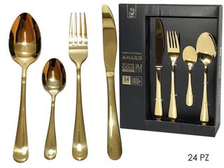 servizio posate oro 24 pezzi