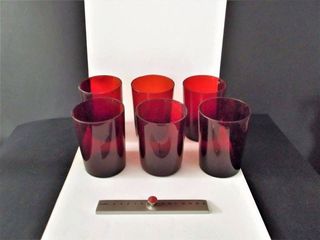 Bicchieri set da 6, artigianali, in vetro.