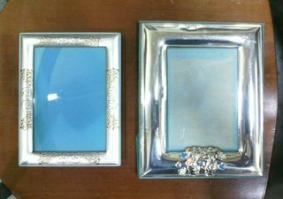 2 cornici d'argento per bambini (20x15 e 17x16)