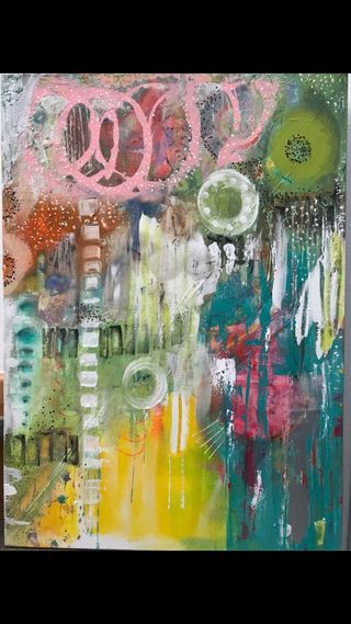 quadro astratto acrilico su tela, moderno 50x70