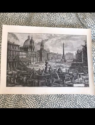 Stampa su tela vintage Roma Piazza Navona